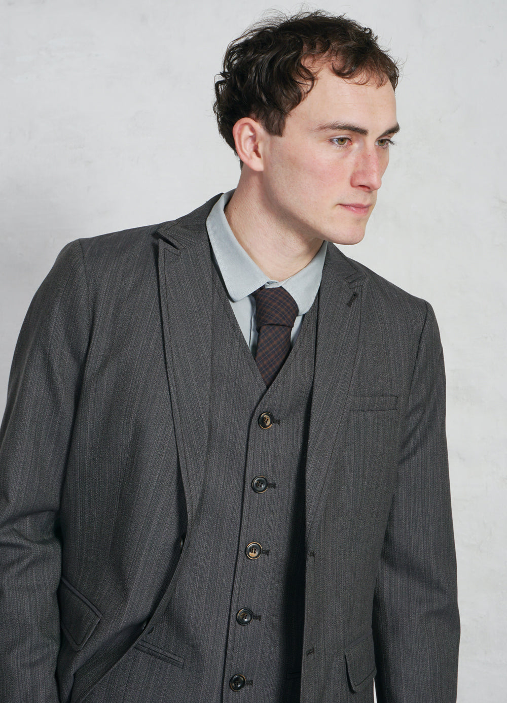 KRISTOFFER 28-37-7 | Two Button Blazer | Brown Grey – HANSEN Garments
