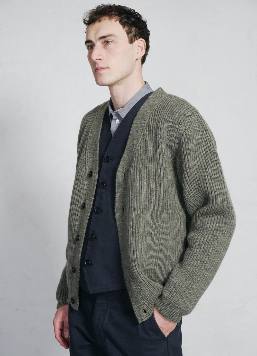 EVALD | Heavy Knit Cardigan | Hunter – HANSEN Garments