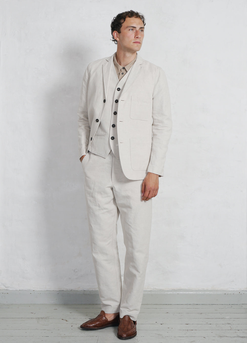 DANIEL | Casual Waistcoat | Natural Flax – HANSEN Garments