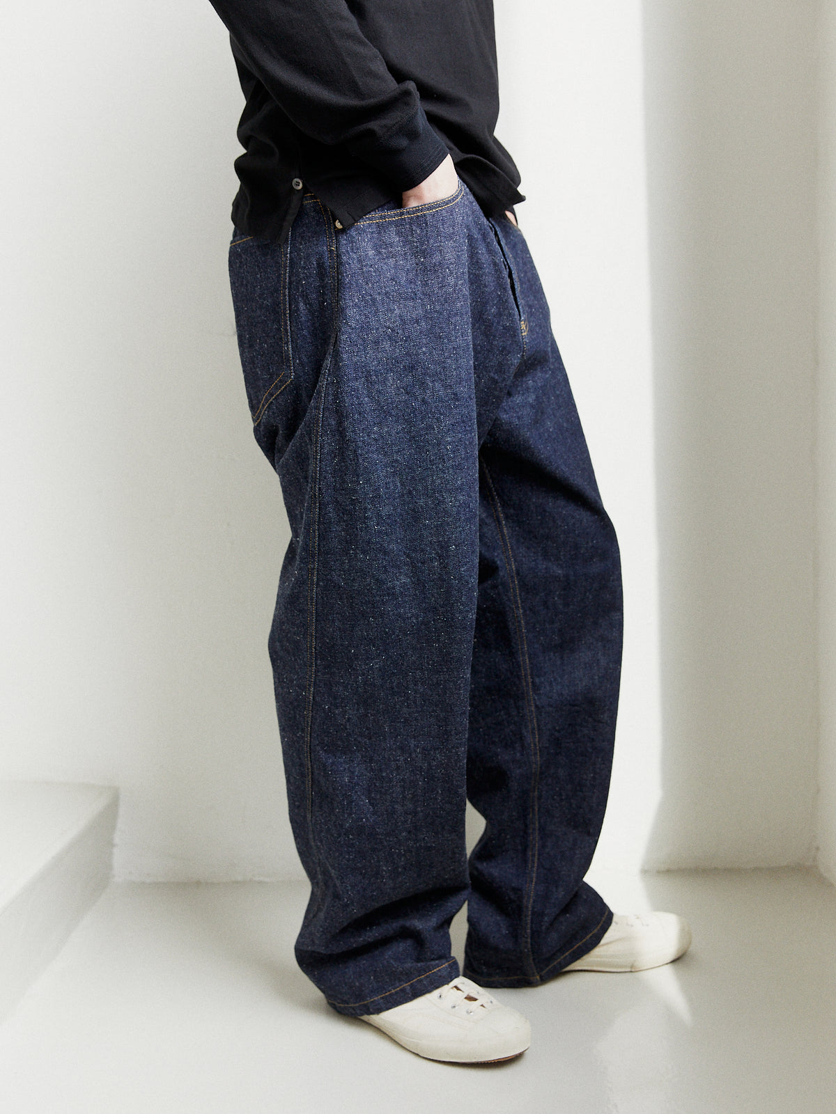 ROBBY 100-12-20-4 | 13oz Neppy Denim Wide Cut Jeans | Real Indigo ...