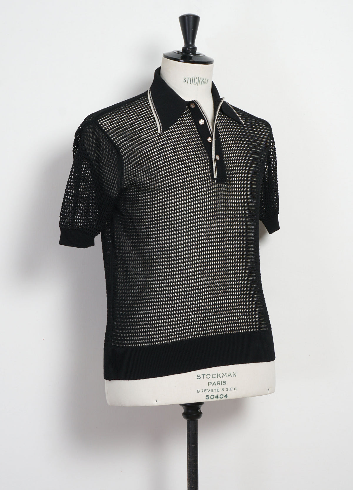 CAROL | 12g Mesh Knit Polo | Black – HANSEN Garments