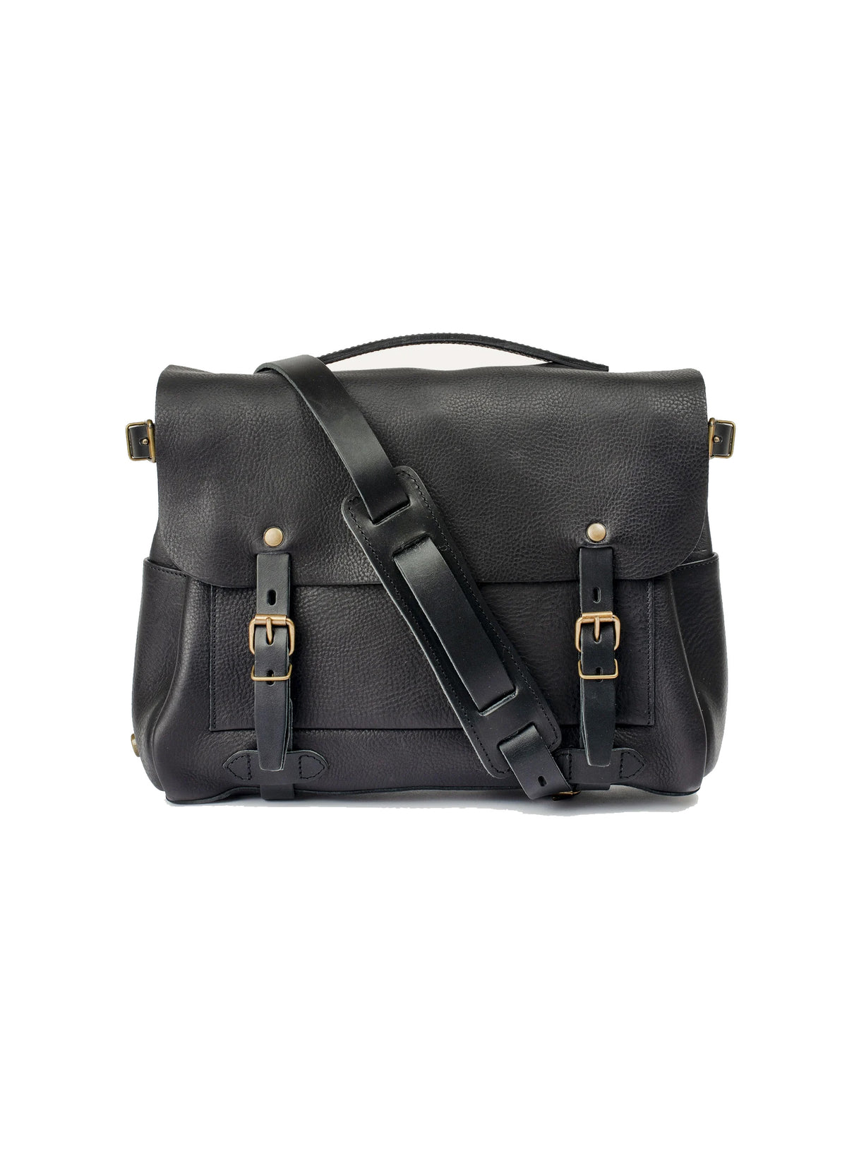 POSTMAN BAG ÉCLAIR M | Vegetable Tanned Leather | Black – HANSEN Garments