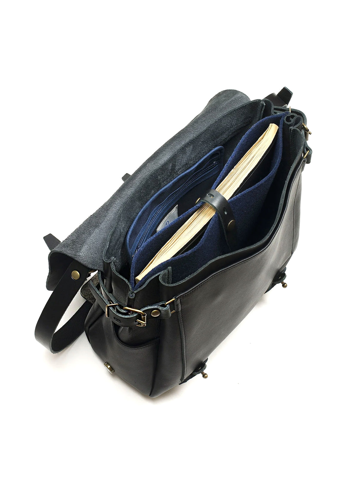 POSTMAN BAG ÉCLAIR M | Vegetable Tanned Leather | Black – HANSEN Garments