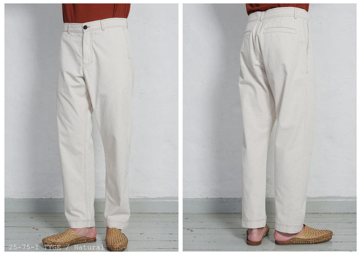 TYGE | Wide Cut Cropped Trousers | Natural – HANSEN Garments