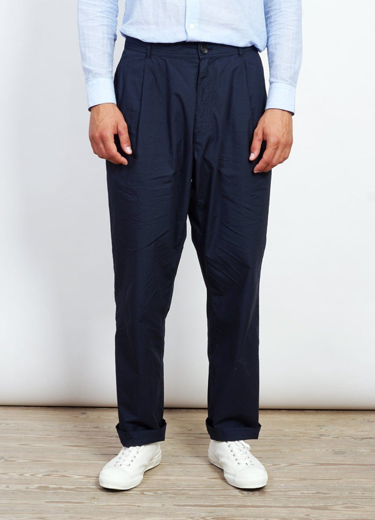 EIGIL | Light Wide Cut Summer Trousers | Navy – HANSEN Garments